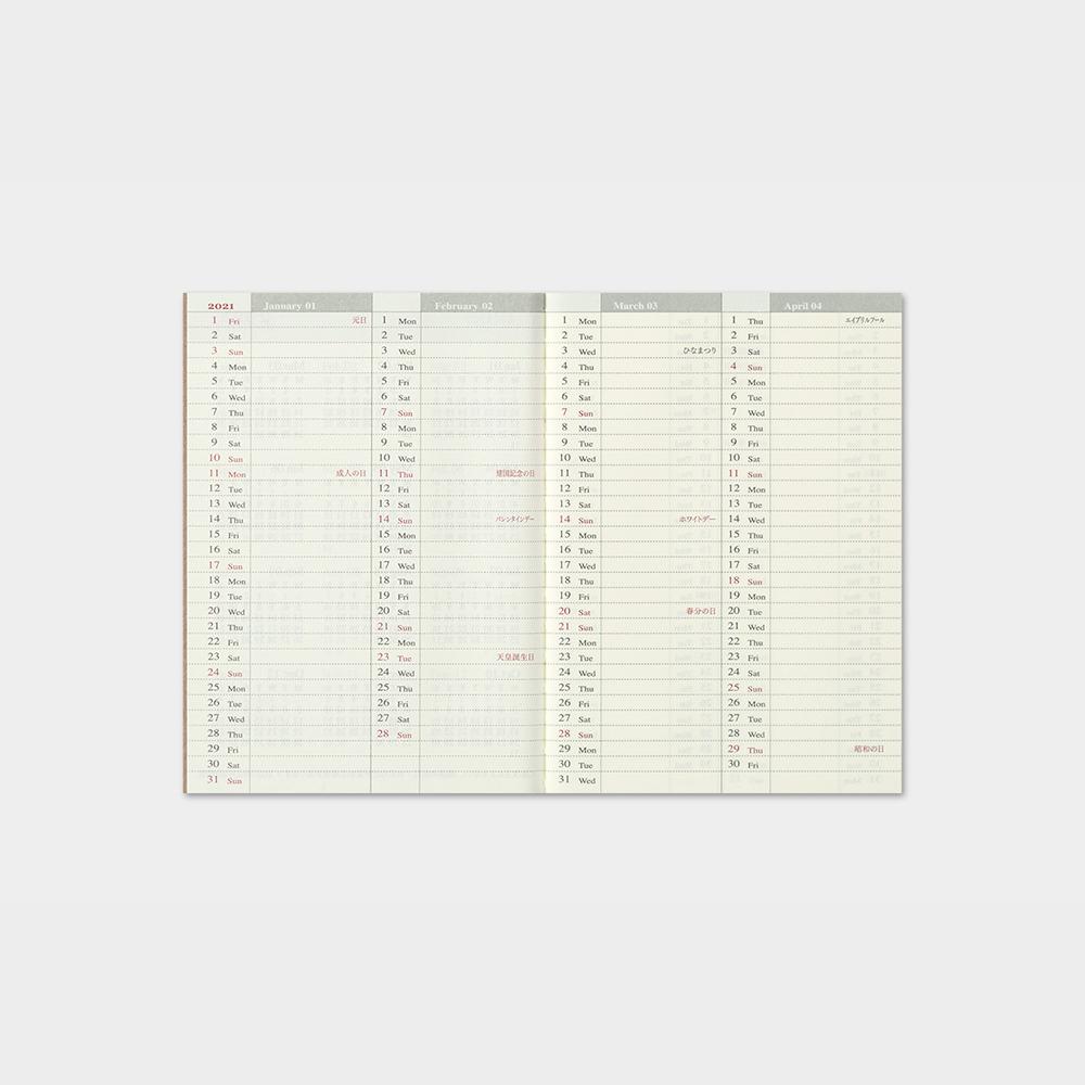 Traveler’s Notebook Passport Size – Weekly Diary 2021 4 – Tudos