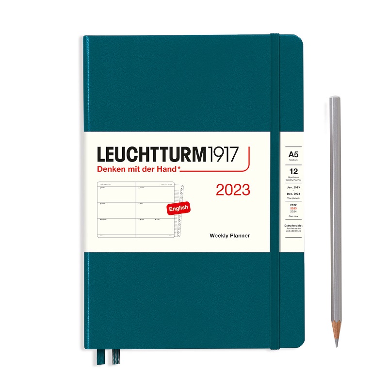 Leuchtturm1917 – Hardcover Weekly Planner 2023 A5 – Pacific Green – Tudos